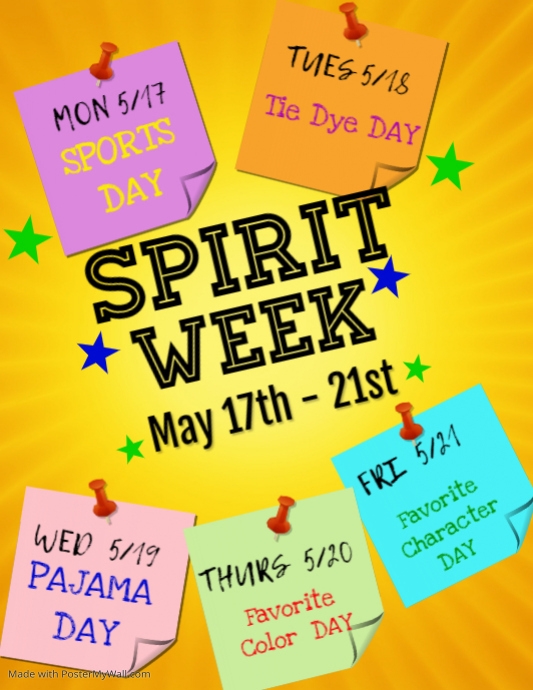 Copy of Updated 2021 Spirit Week- OSH | PosterMyWall