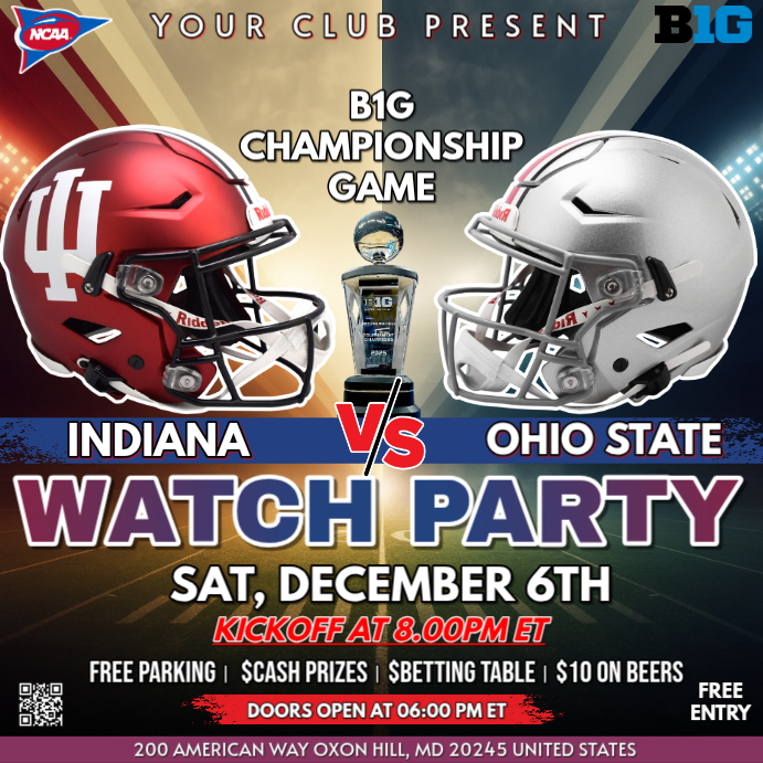 Plantilla de B1g Championship 2025: Ohio State Buckeyes Vs Indiana ...