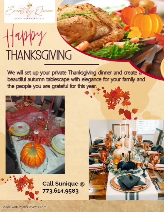 Lunch celebrations Thanksgiving flyer | PosterMyWall