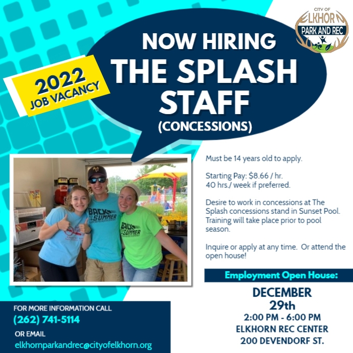 Copy of Hiring Splash Staff | PosterMyWall