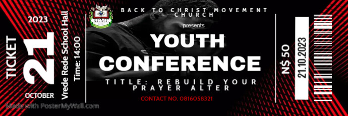 black and red colors ticket template design | PosterMyWall