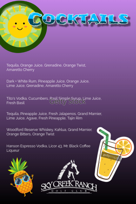 Animated Cocktail Menu Template | PosterMyWall