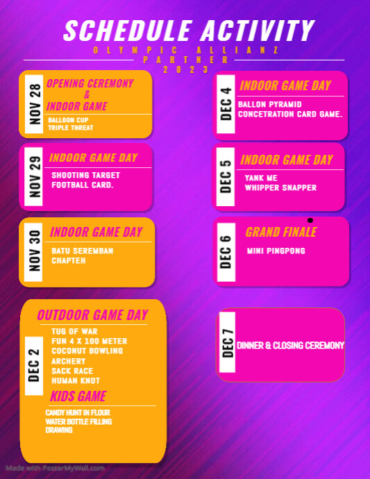 Upcoming Calendar Of Events Flyer | PosterMyWall