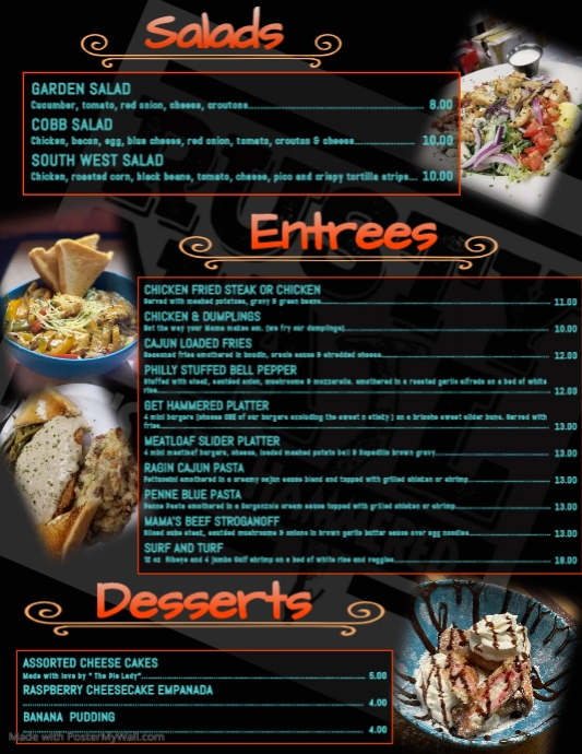 Copy of Copy of Simple Restaurant Menu Template | PosterMyWall
