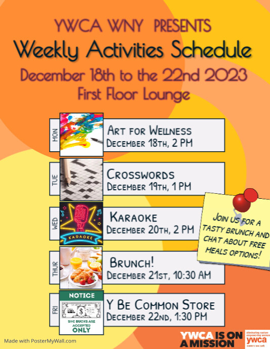 Weekly Activities Schedule (5) | PosterMyWall
