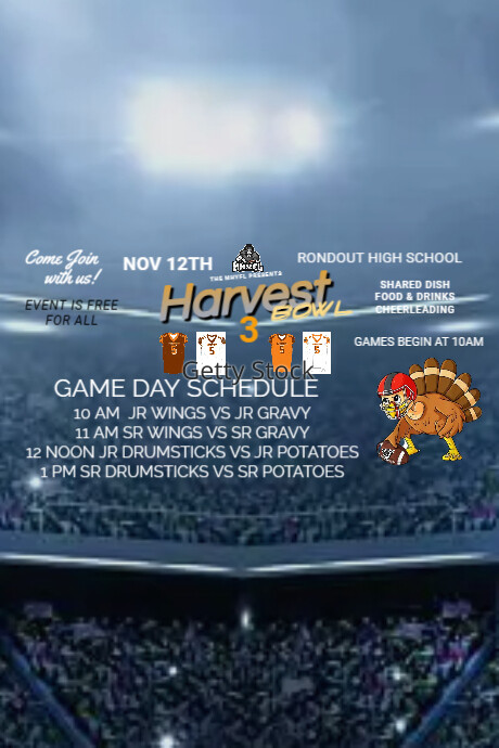 Turkey Bowl Flyer Template (1) | PosterMyWall