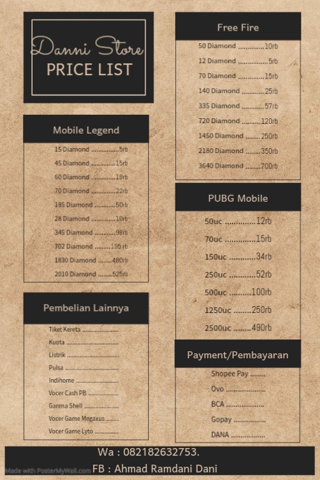 Copy of Copy of Copy of Business Price List Template Vintage | PosterMyWall