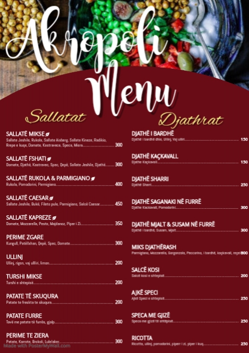 Menu Akropoli 1 | PosterMyWall