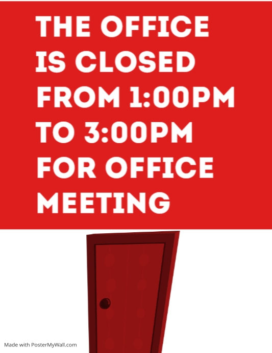 Closed Door door sign printable | PosterMyWall