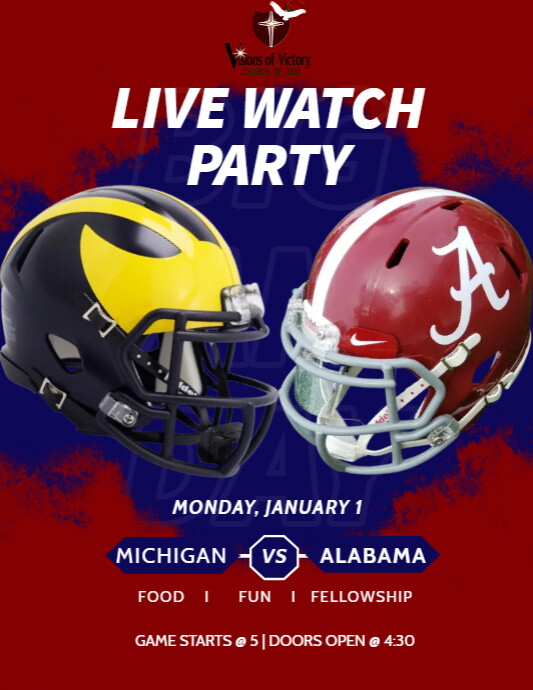 Michigan/Alabama Watch Party | PosterMyWall