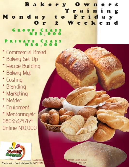 Bread and Bakery Set Up Class | PosterMyWall