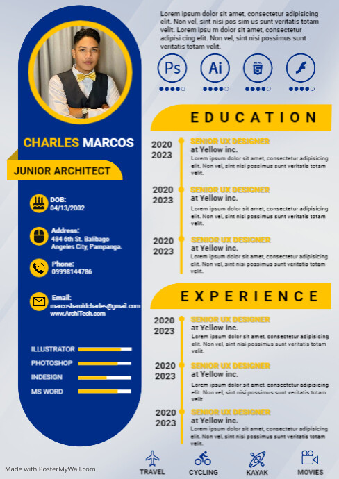 Modern CV Resume Design Flyers | PosterMyWall