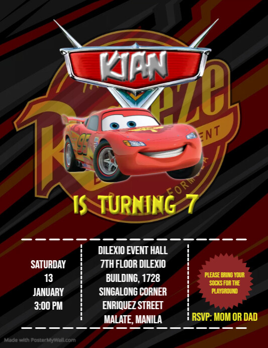 Cars Birthday Party Template | PosterMyWall