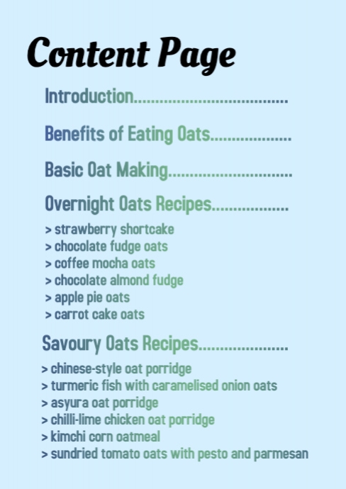 Cookbook Content Page | PosterMyWall