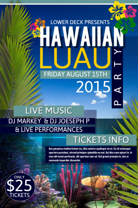 HAWAIIAN LUAU Template | PosterMyWall