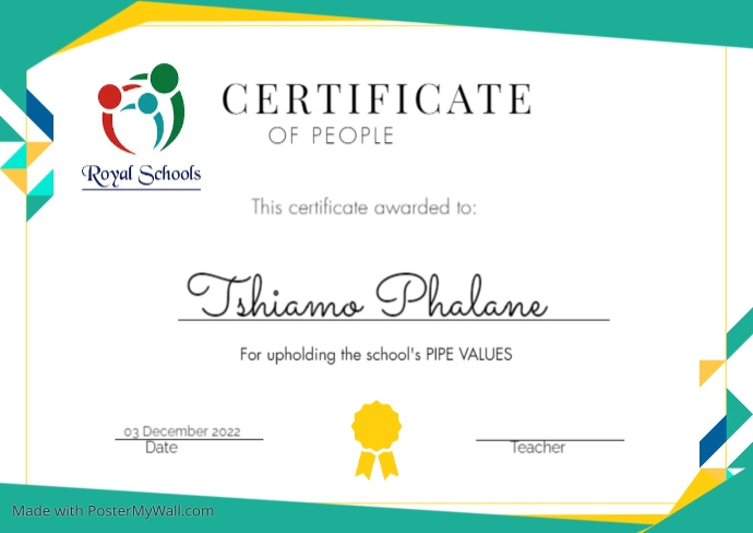 Fresh Certificate template | PosterMyWall