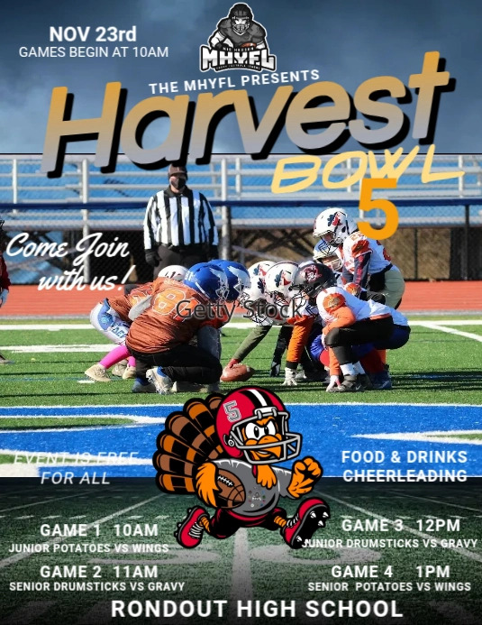 Turkey Bowl Flyer Template | PosterMyWall
