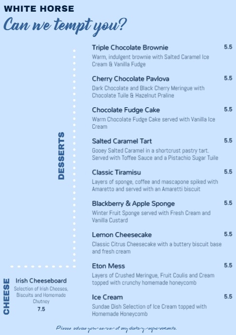Dessert Menu Nov 19 | PosterMyWall