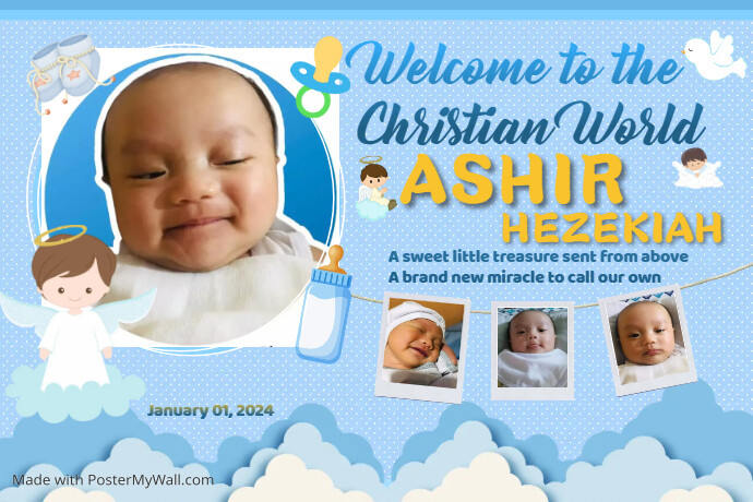 Baby Boy Baptism | PosterMyWall