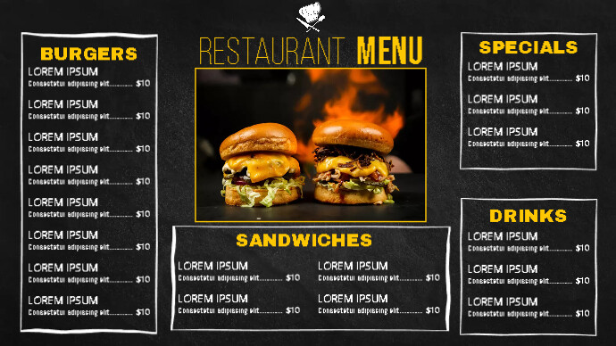Digital menu display board template | PosterMyWall
