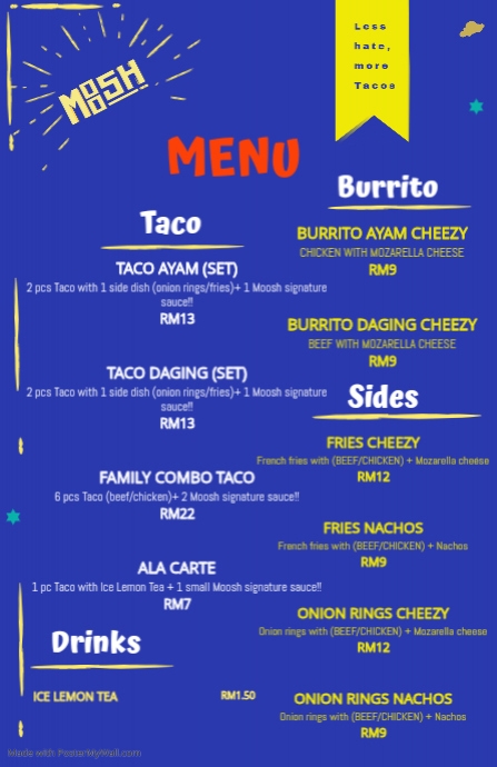 Copy of Food truck burguer menu | PosterMyWall