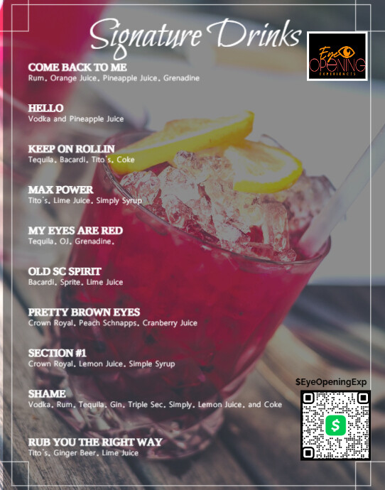 Basic Cocktail Menu | PosterMyWall