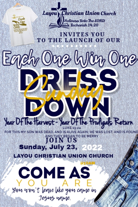 Dress down Sunday | PosterMyWall