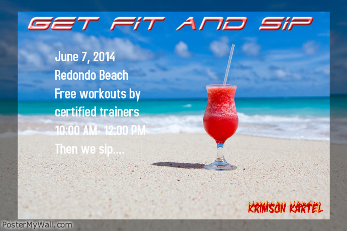 get fit and sip | PosterMyWall