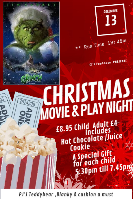 Copy of Christmas Movie night flyer design Template | PosterMyWall