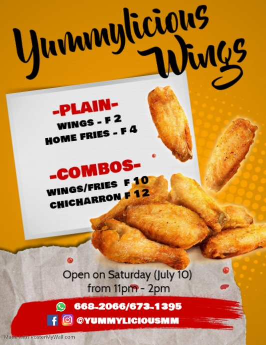 Copy of Copy of Chicken Wings Flyer | PosterMyWall
