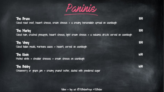 Updated Panini Menu | PosterMyWall