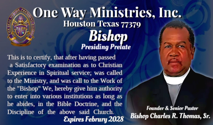 BISHOP CHARLES THOMAS | PosterMyWall