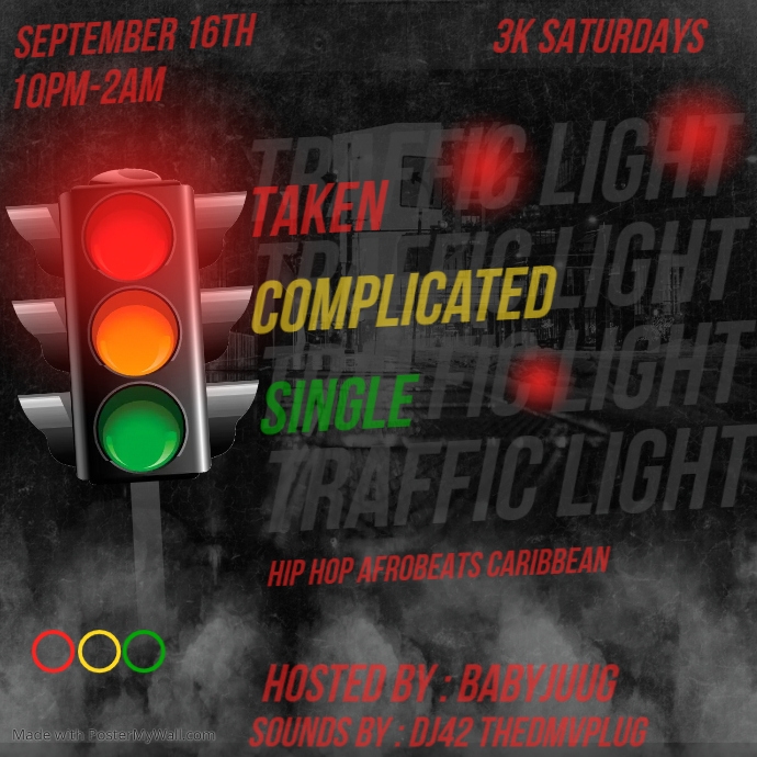 Copy of Black Stop Light Party Invitation Instagram I | PosterMyWall
