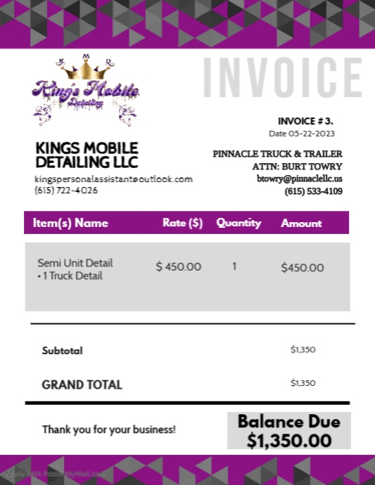Invoice(3) KMD Pinnacle | PosterMyWall