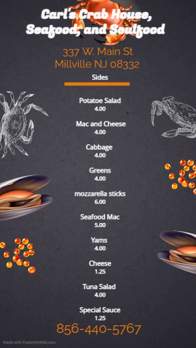 Sea food menu ,menu (1) | PosterMyWall