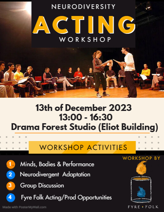 Acting and Dramatics Workshop Flyer | PosterMyWall