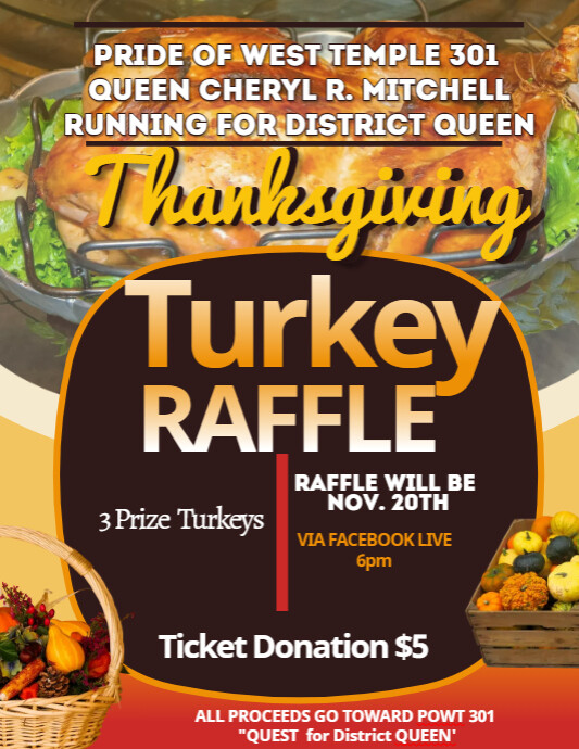 Thanksgiving Turkey Giveaway Flyer | PosterMyWall