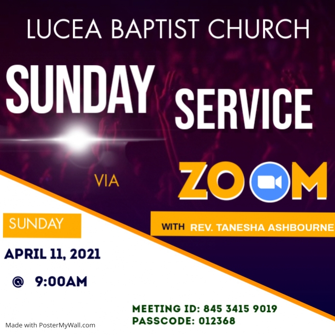ZOOM SUNDAY SERVICE FLYER | PosterMyWall
