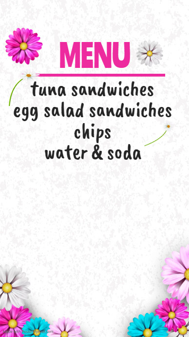 UJC Spring Bazaar MENU | PosterMyWall