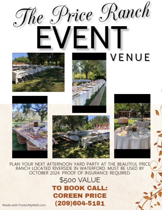 Barn wedding venue hire flyer | PosterMyWall