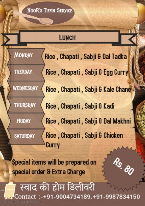 Copy of Copy of tiffin service | PosterMyWall