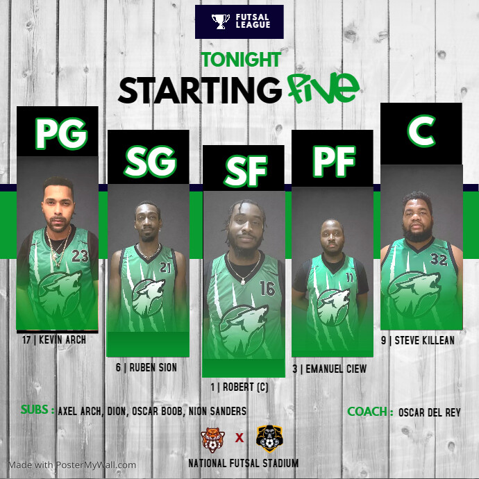 Starting Five Futsal Player | PosterMyWall