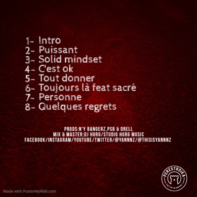 Copie de Red Mixtape Tracklist CD Cover | PosterMyWall