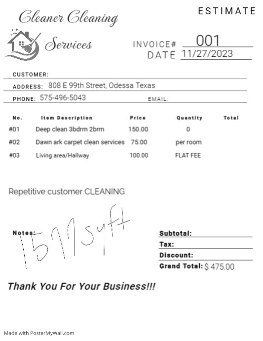Modern Business Invoice Order Form Flyer | PosterMyWall