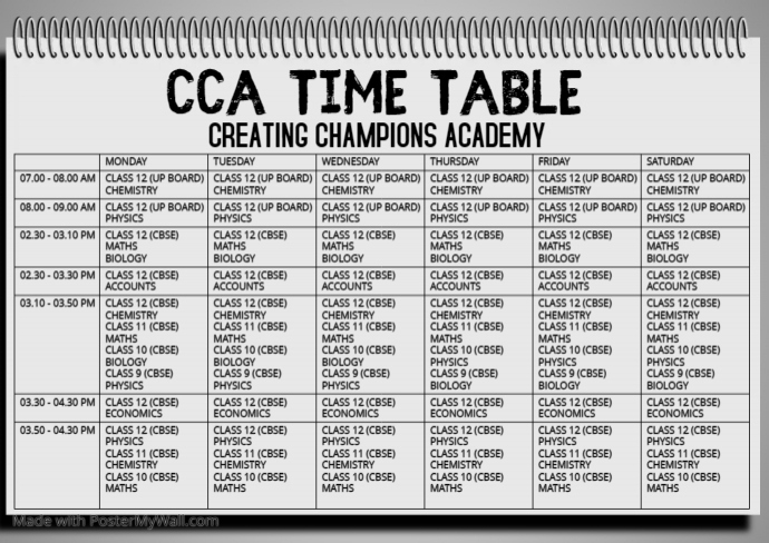 Copy of Copy of Copy of School Hobby Timetable Schedule Template ...