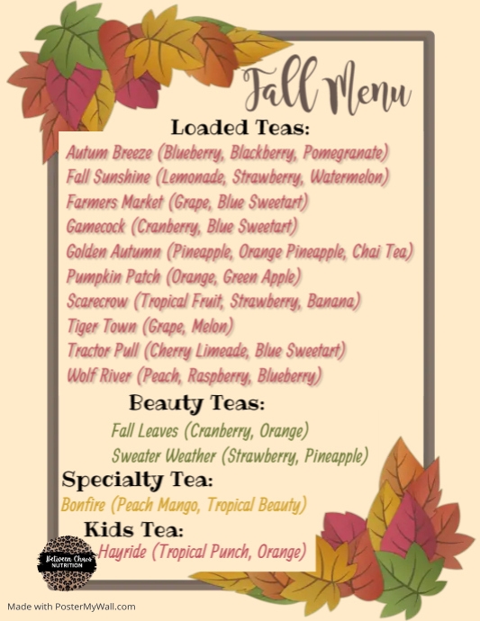 Fall Menu Print | PosterMyWall