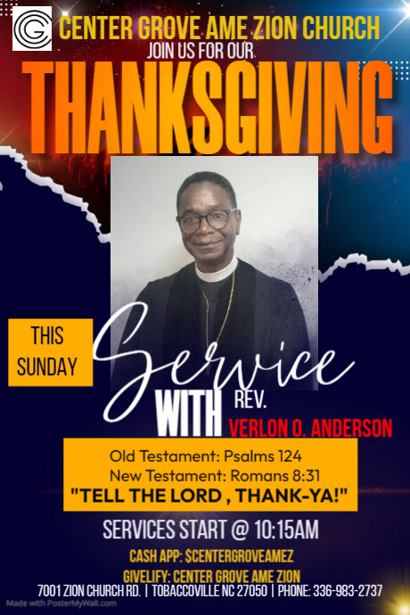 thanksgiving sunday service | PosterMyWall
