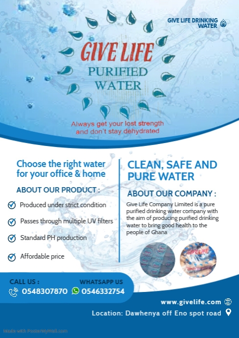 clean safe and pure water professional servic | PosterMyWall