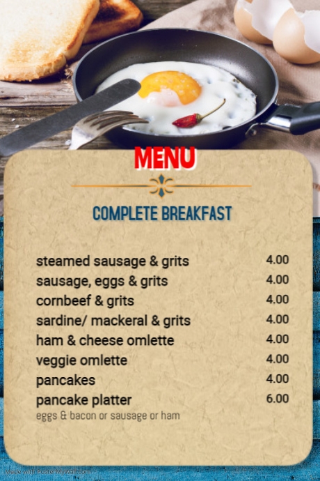 Copy of Copy of Copy of Restaurant Menu Breakfast Brunch Flyer ...