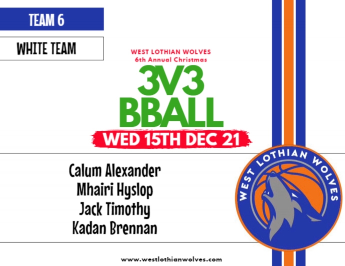 Copy of 2021 3v3 Tournament White Team (6) | PosterMyWall